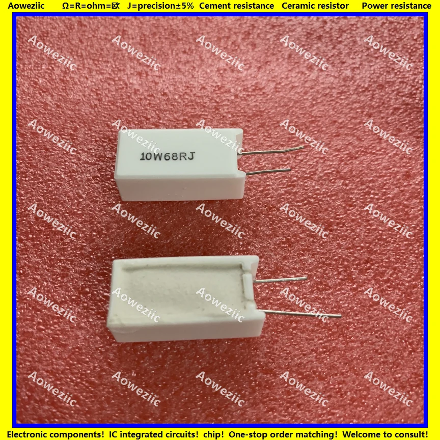 10pcs 10w68rj Rx27-5 Vertical Cement Resistance 10w 68 Ohm 68r 68rj ...