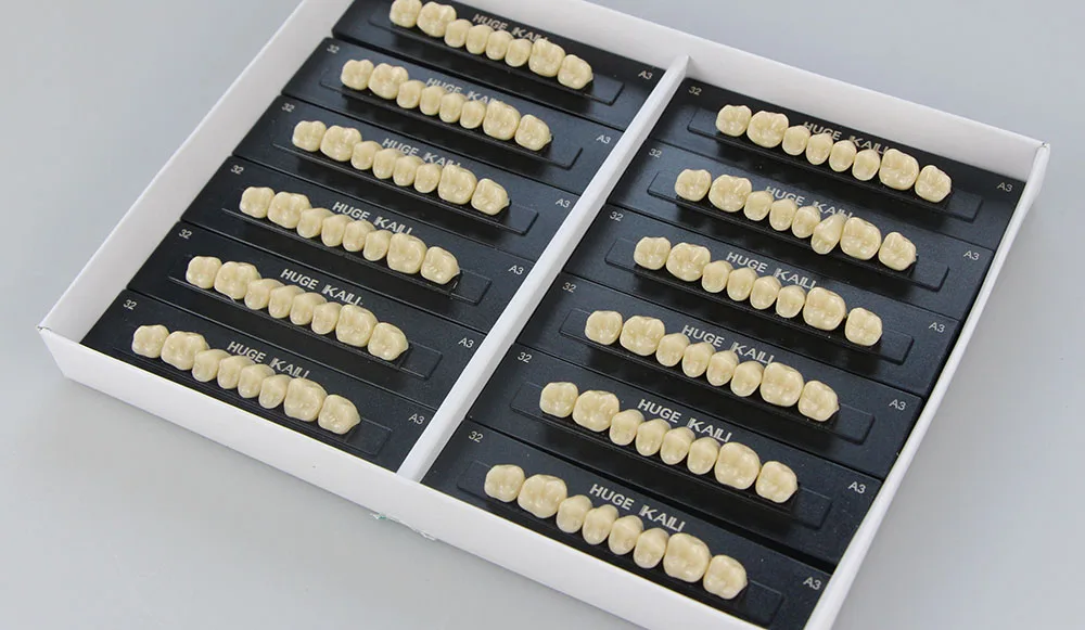 Prothèse dentaire en résine,8-12-16 pièces-boîte,dents de grande taille ...