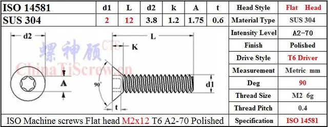 M2x4 Screw Dimensions 100% Originalused | www.oceanproperty.co.th