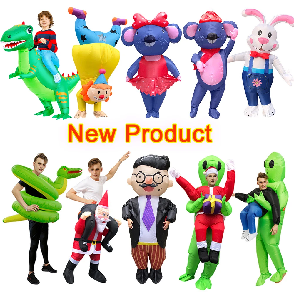New Inflatable Costume green alien Adult Kid Funny Blow Up Suit Party ...