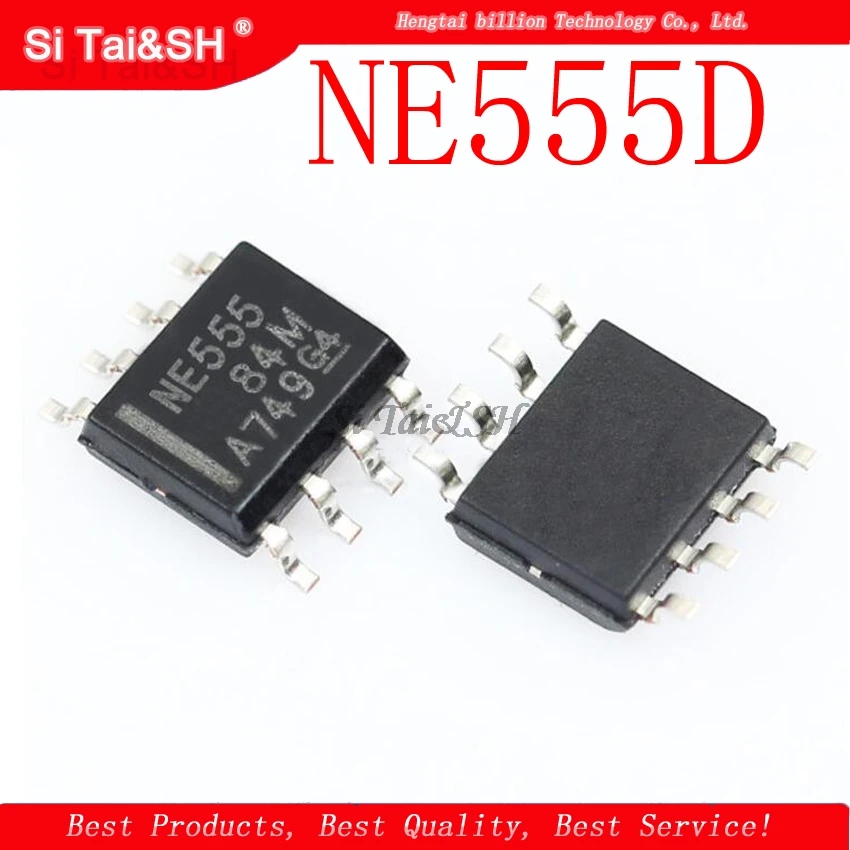 50 unids/lote NE555 NE555D 555 temporizadores SMD 555 NE SOP 8 ...
