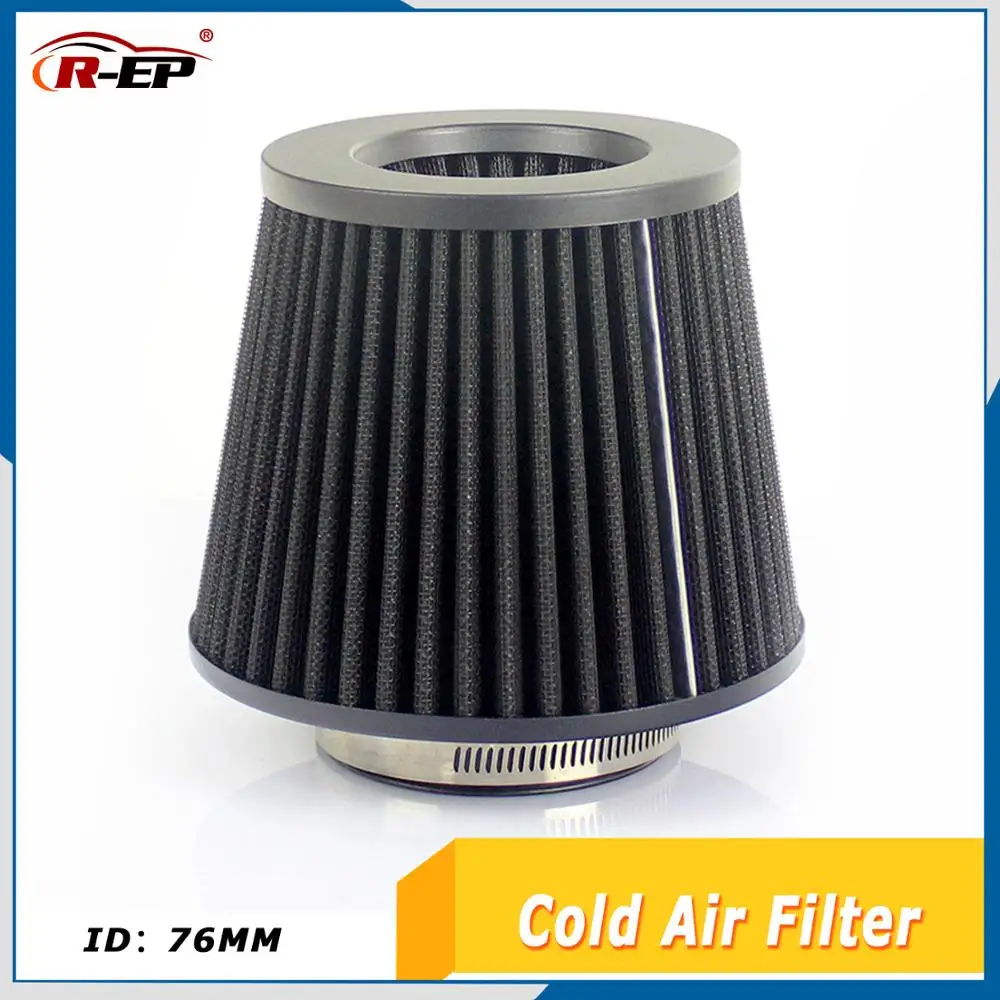R-EP Universal Car Air Filters 76mm for Supercharger Black 3inch Cold ...