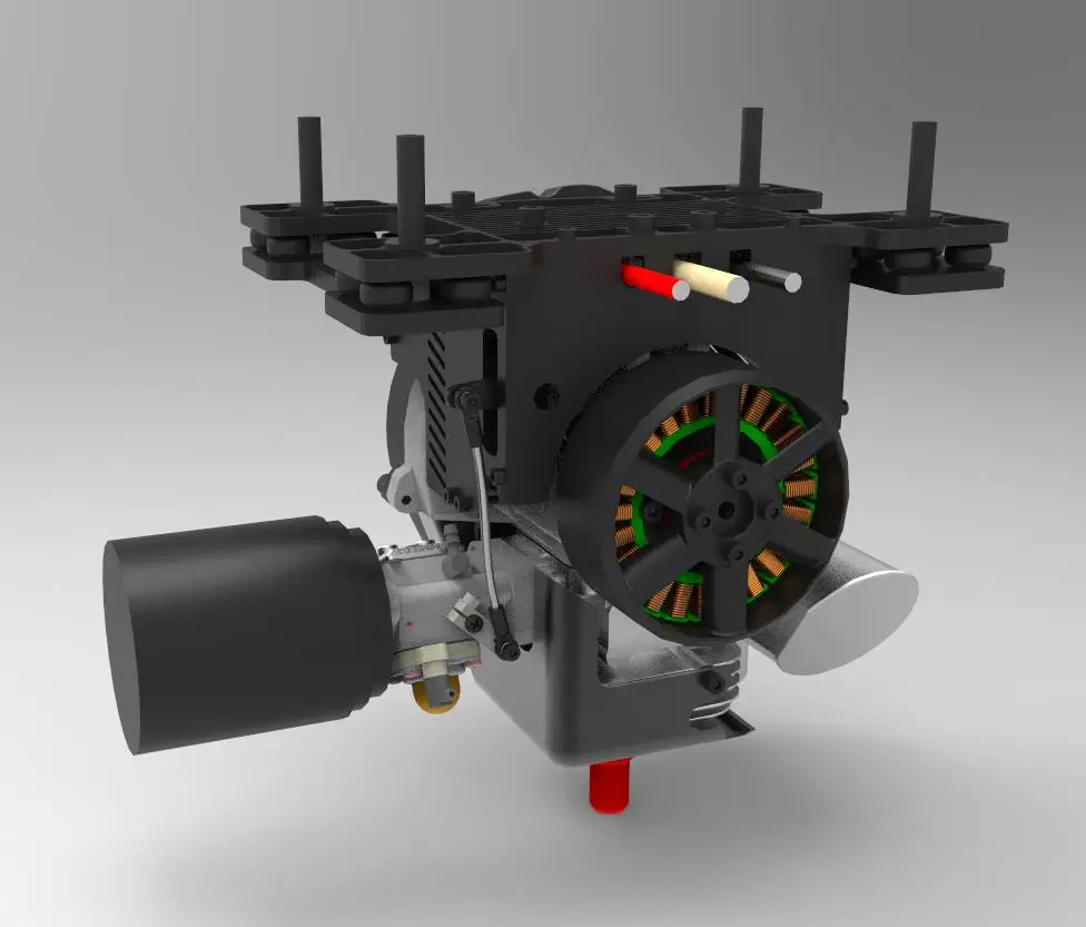 DIY P2500 engine Multirotor Agricultural drone gasoline electric hybrid ...