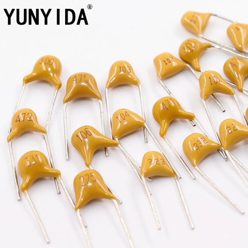 100pcs Monolithic Ceramic Capacitor 50v 10pf~10uf 22pf 47nf 220nf 1nf 4 ...