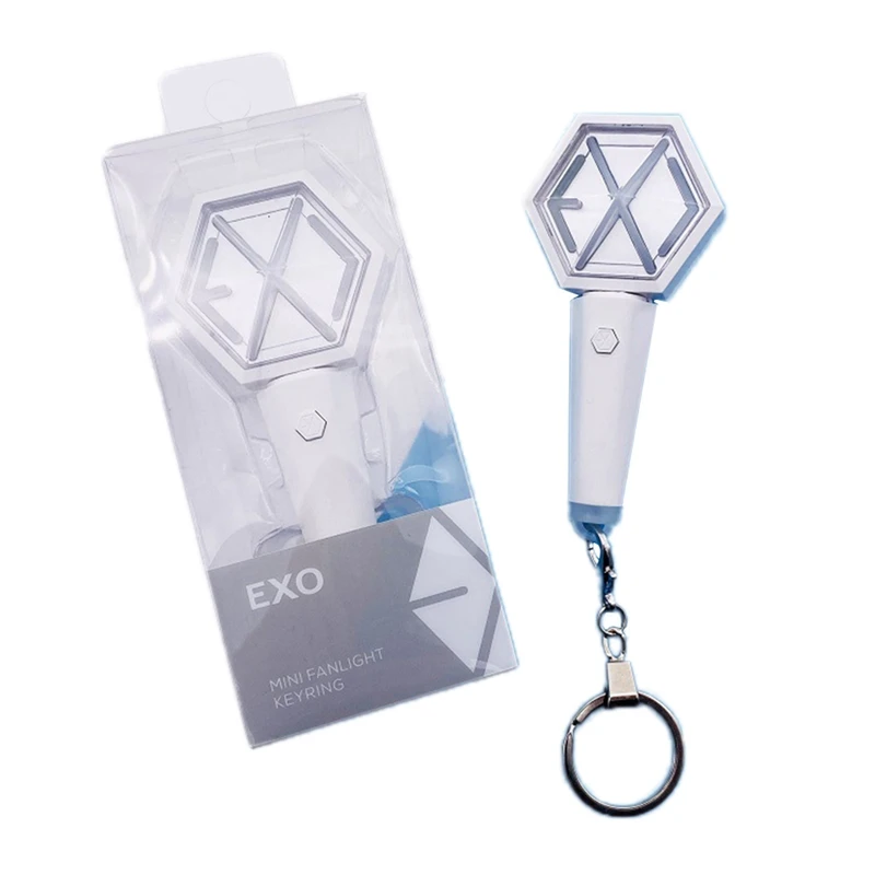 K-Pop Exo Mini Light Stick Hanging Key Chain - KawaiiMerch.com