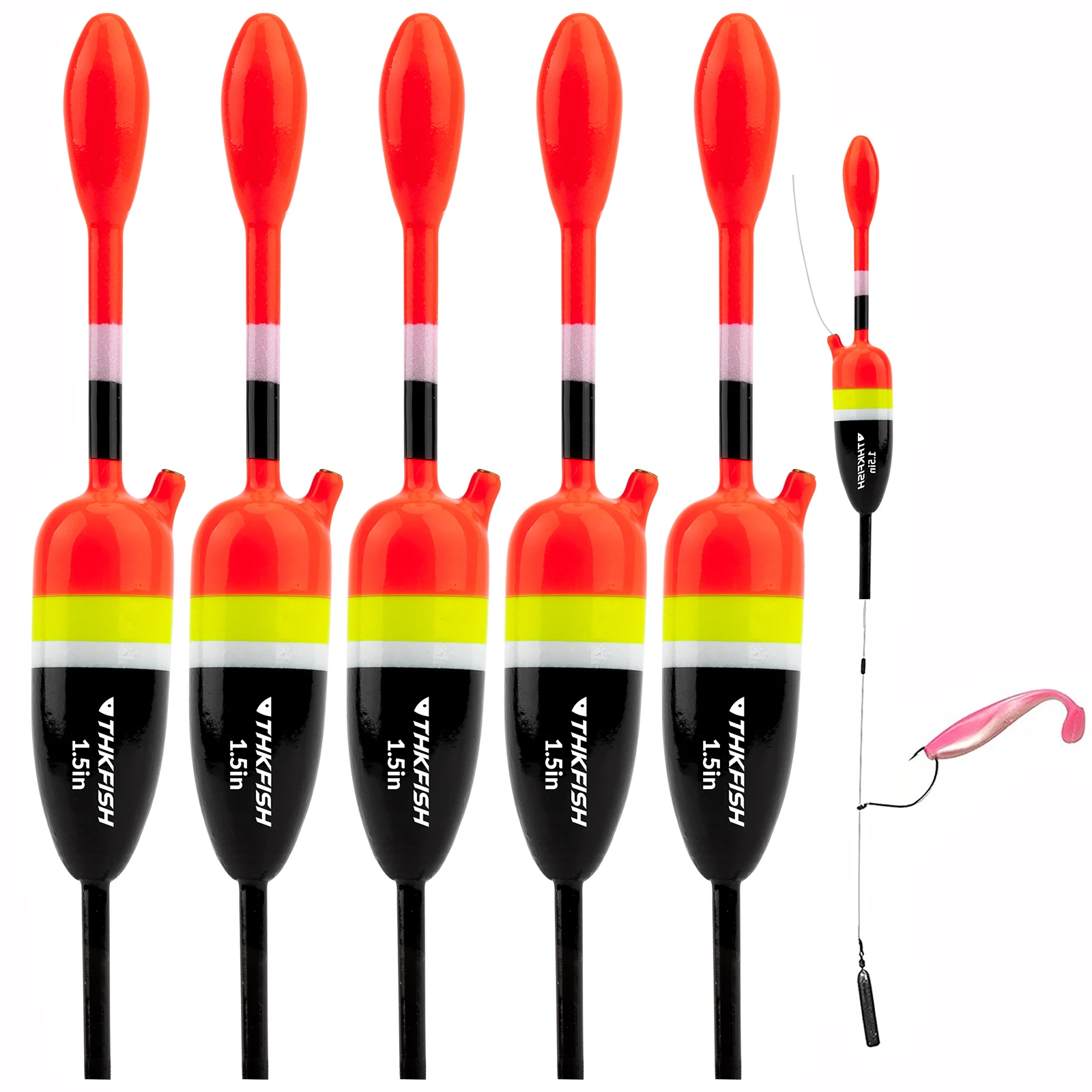 5pcs-Fishing-Floats-Slip-Bobber-1-5in-2-5in-Saltwater-Freshwater-Balsa ...