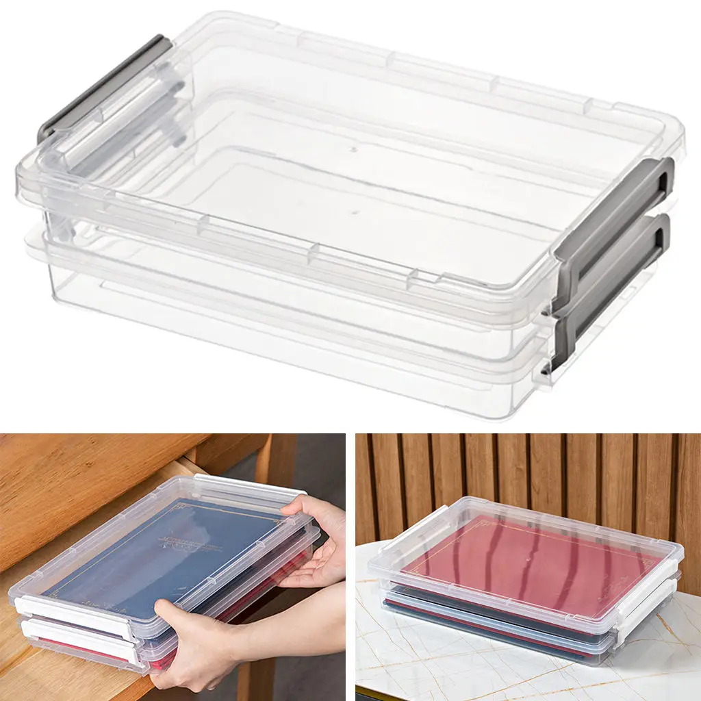 Deck Clear A4 File Box Stackable Desk File Container