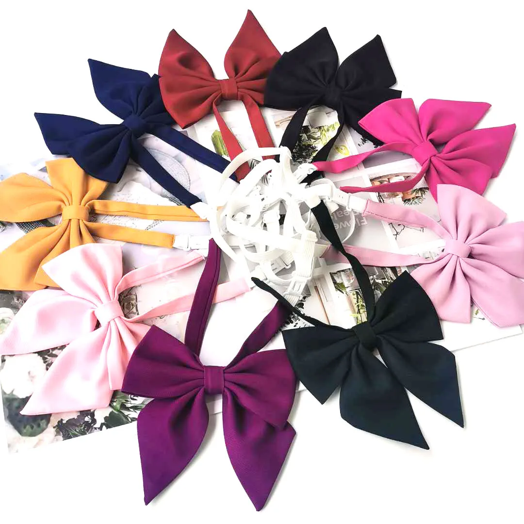 New-Solid-Collar-Fashion-Bow-Tie-Women-s-Cute-Bow-knot-Japanese-Girl ...