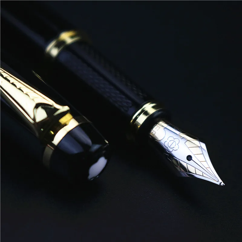 Hero 1501 Golden Eagle Fountain Pen Standard F nib Black bag packing ...