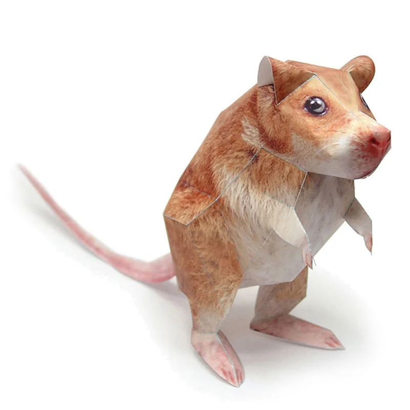 Mongolian Gerbil Mouse Paper Model Origami Art Realistic Animal Mini 3D ...