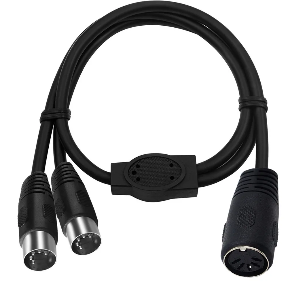 MIDI DIN 5Pin Splitter Y Adapter Cable MIDI 5 Pin Female to dual 2 x ...