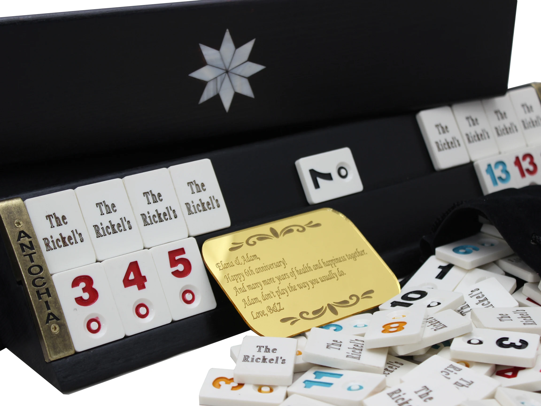 Black Rummy Board Game Set Tile Holders Travel Games Rummy, 58% OFF