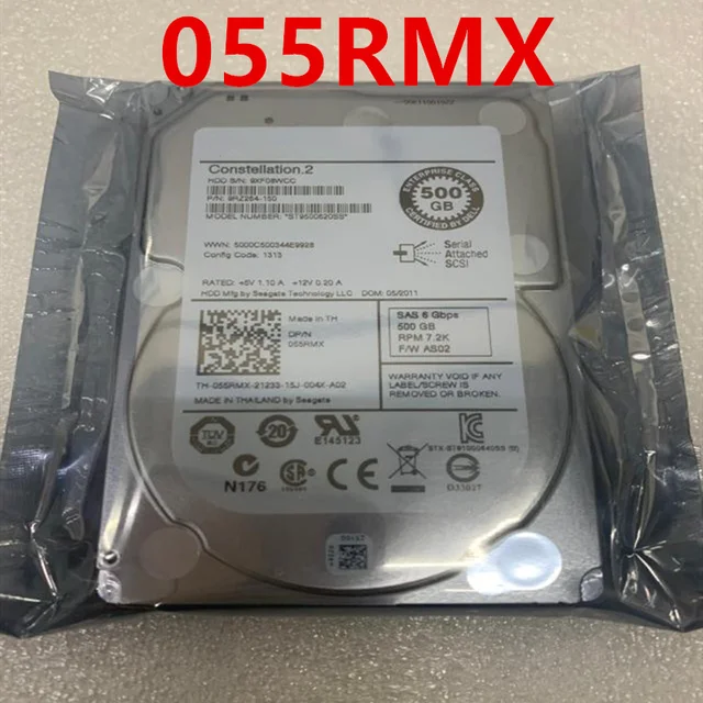 Original HDD For Dell 500GB 2.5" 7.2K SAS 6 Gb/s 64MB For Internal HDD ...