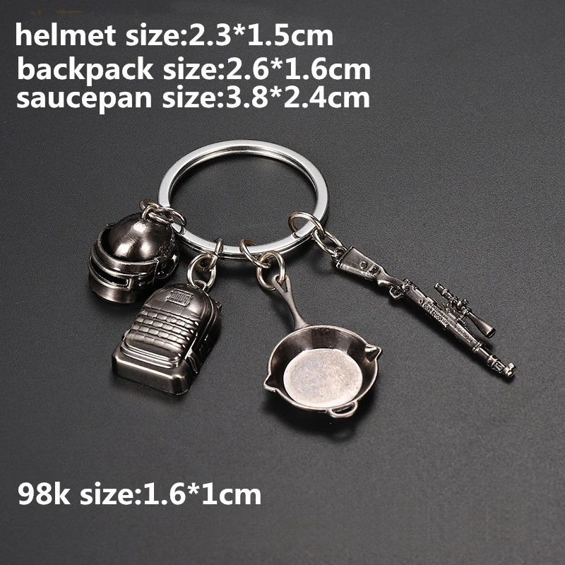 PUBG Keychain Cosplay Prop Saucepan Backpack Armor Helmet Pan 98k Flare ...