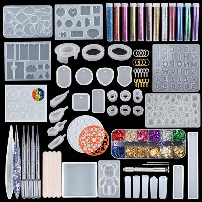 Silicone-Mold-For-Epoxy-Resin-Set-Jewelry-Casting-Mould-Kit-with-Hand ...