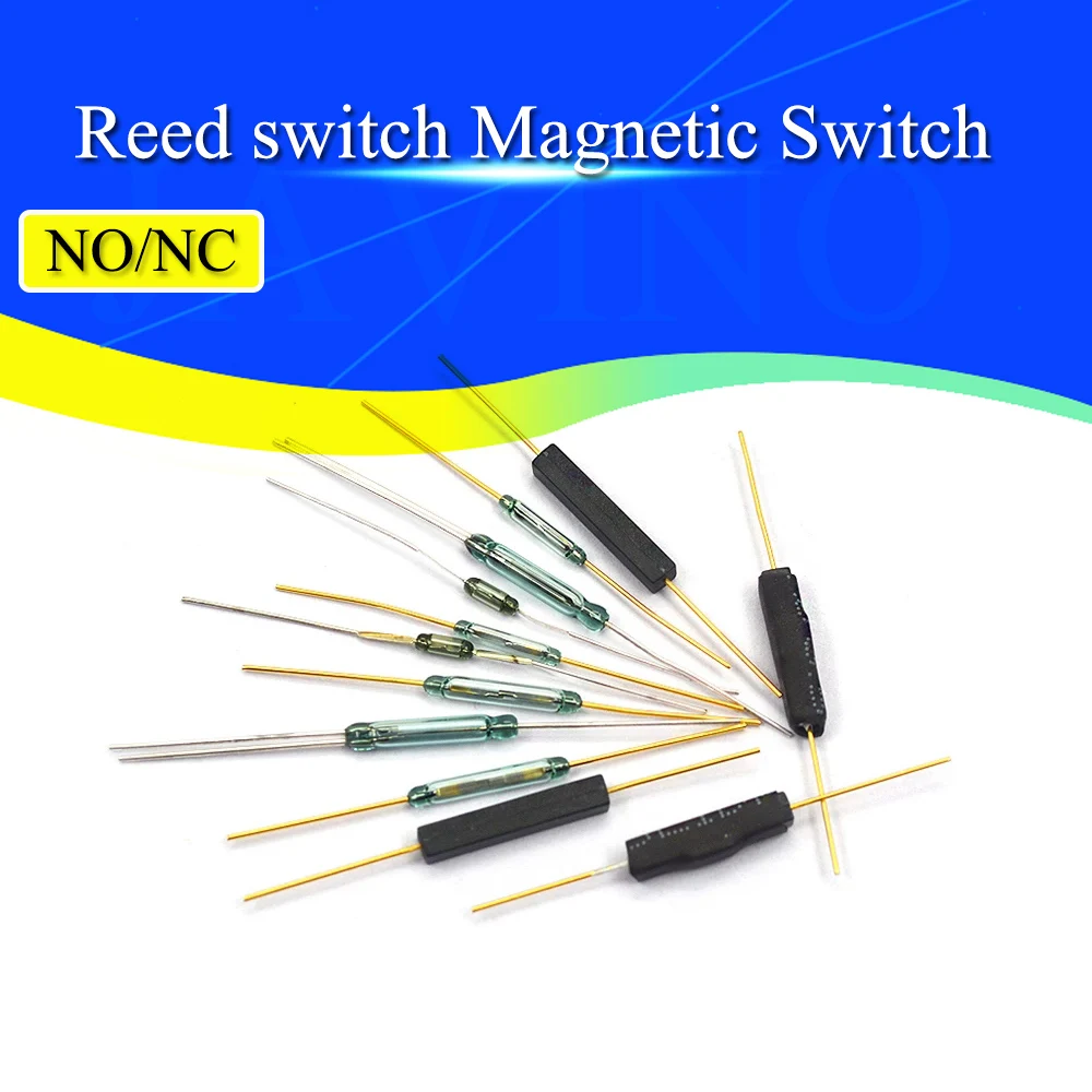 5PCS N/O Reed switch Magnetic Switch 2 * 14mm Normally Open Magnetic ...
