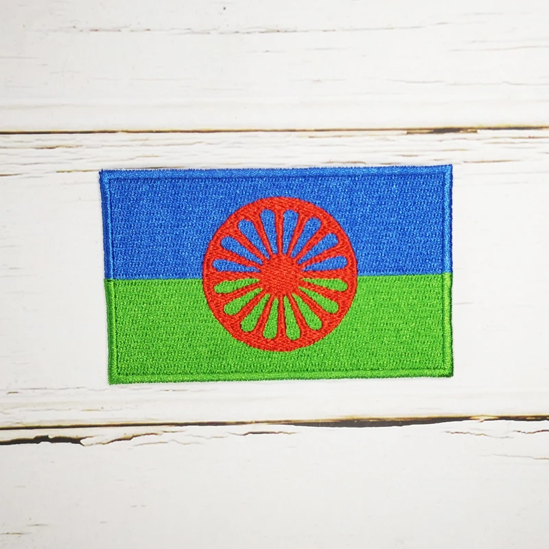 Gypsy Flag Full 100% Patch For Vest Hat Jeans Iron On Embroidery Badge Tag Embroidered 8*5 Cm ...