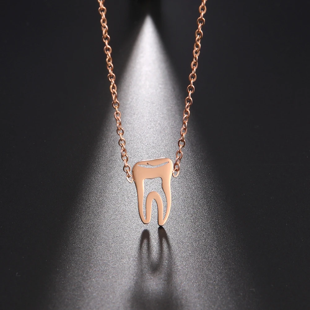 Tooth Stainless Steel Necklace | Necklace Tooth Pendant | Gold Tooth ...