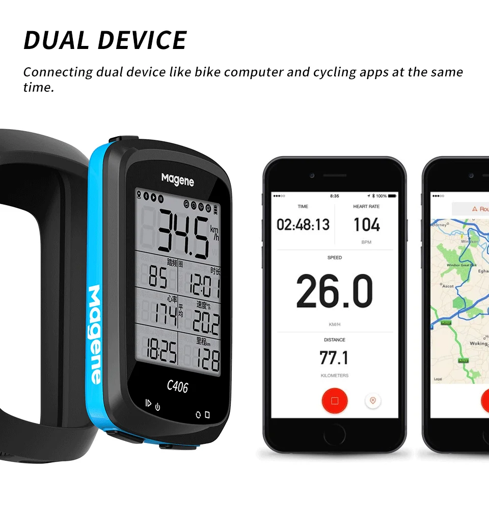 Compteur vélo,Capteur de Cadence S3+ Bluetooth pour Garmin IGSPORT ...