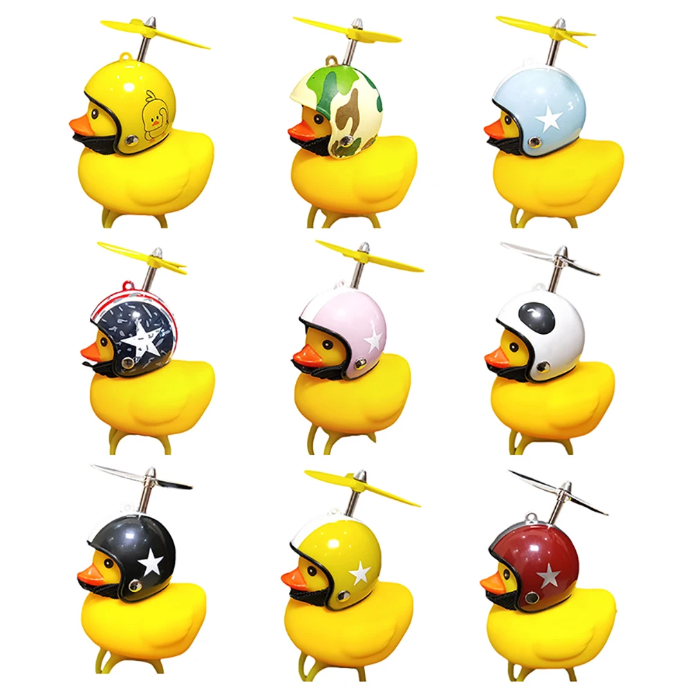 Bicycle-Bell-Small-Yellow-Duck-with-Helmet-Horn-Children-Adult-Bicycle ...