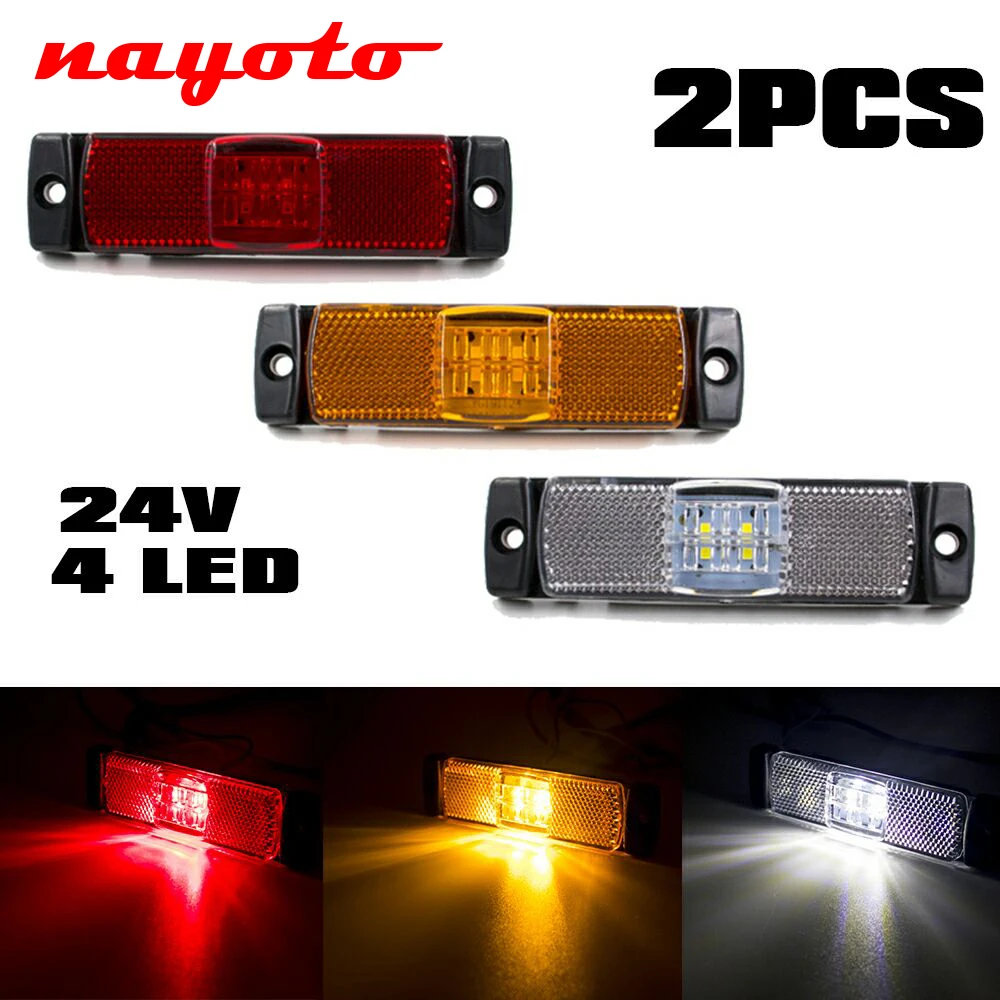 2pcs-4-LED-12V-24V-Side-Marker-Rear-Car-External-Warning-Light ...