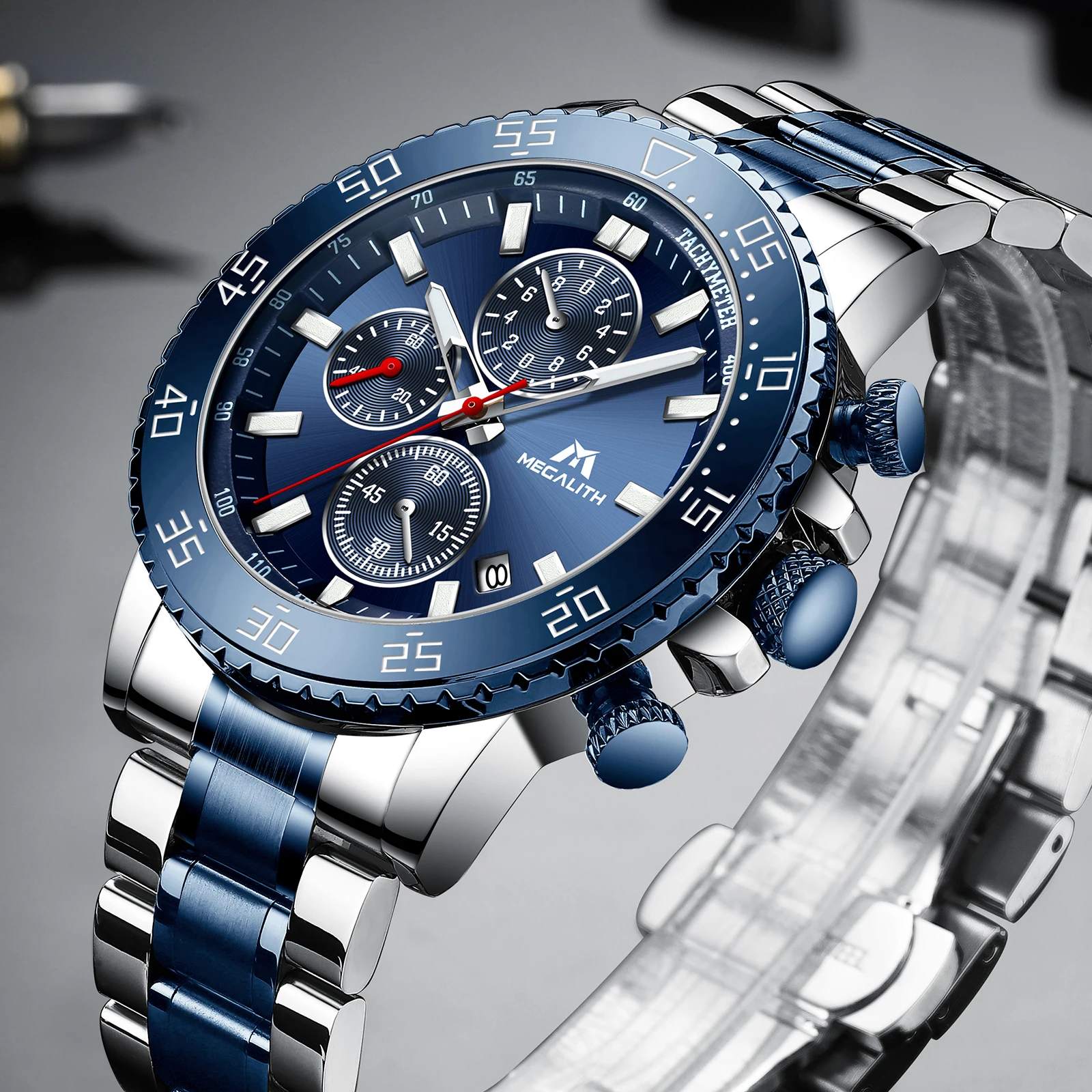 MEGALITH luruxy reloj de cuarzo deportivo para hombre, cronógrafo con ...