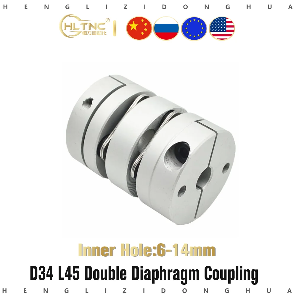 1pc Flexible Diaphragm Coupling 1pc D34 L45 Hole Diameter 6/8/10/12 ...