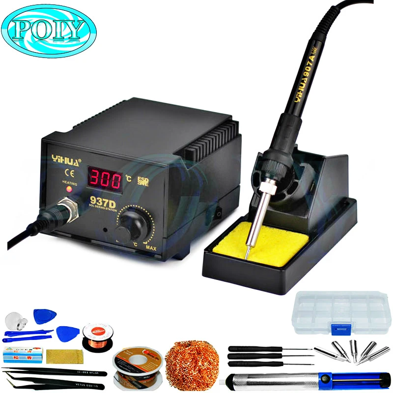 Yihua 937d High Quality 110v/220v 45w Temperature Control Digital Soldering Station Rework ...