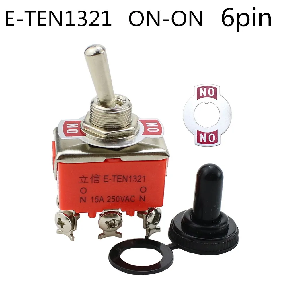 1PCS-E-TEN1321-Micro-switch-15A-250V-6-pin-Waterproof-Switch-Cap-ON-ON ...