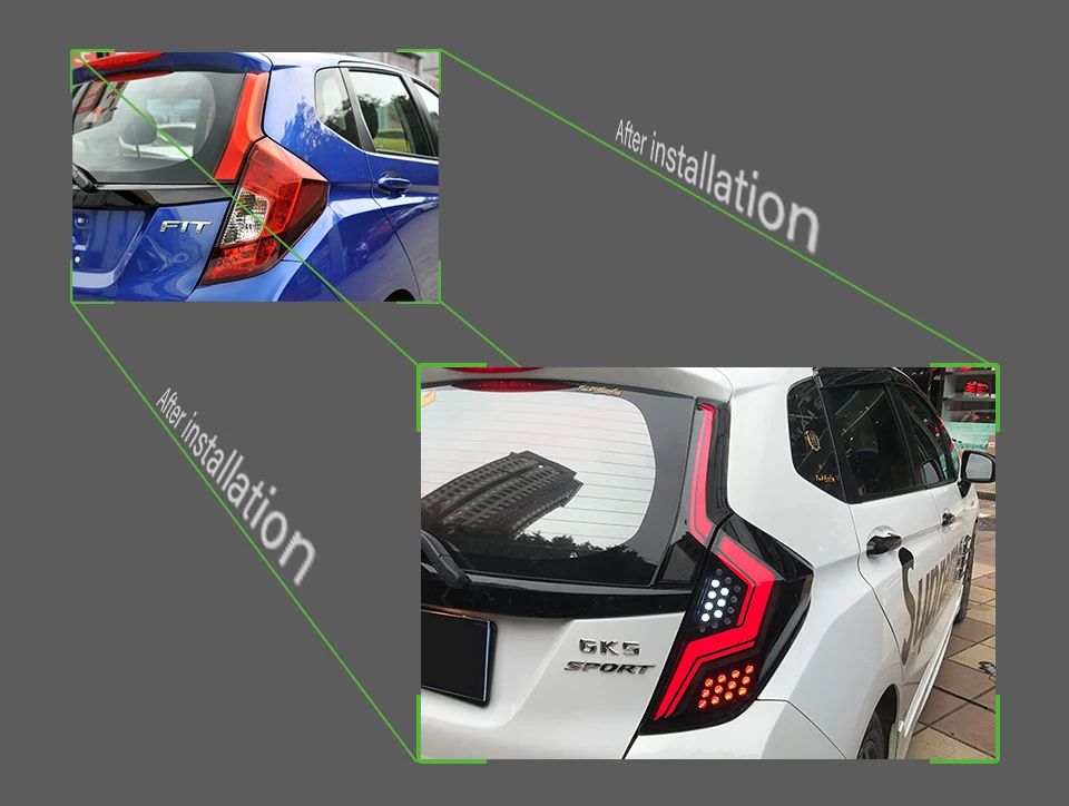 Car Styling for Fit Tail Lights 2014-2018 Jazz LED Tail lamp light LED ...