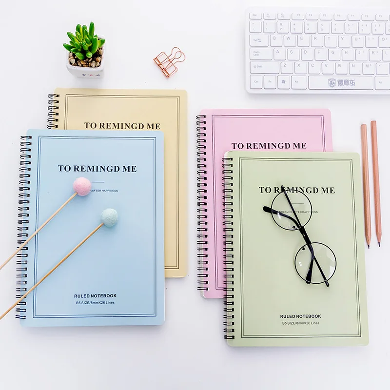 8 pcs Concise A5 Spiral Binding 60 Page Notepad Coil Notebook ...