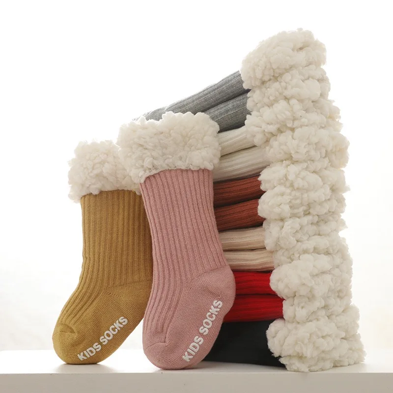 Winter-Baby-Socks-Thicken-Lamb-Wool-Baby-Boys-Crawling-Floor-Socks-Non ...