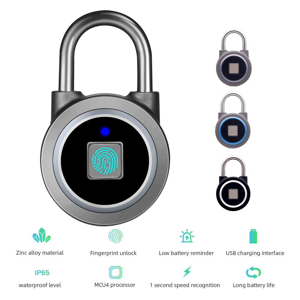 Keyless Electronic Smart Door Lock Wireless Fingerprint Padlock ...
