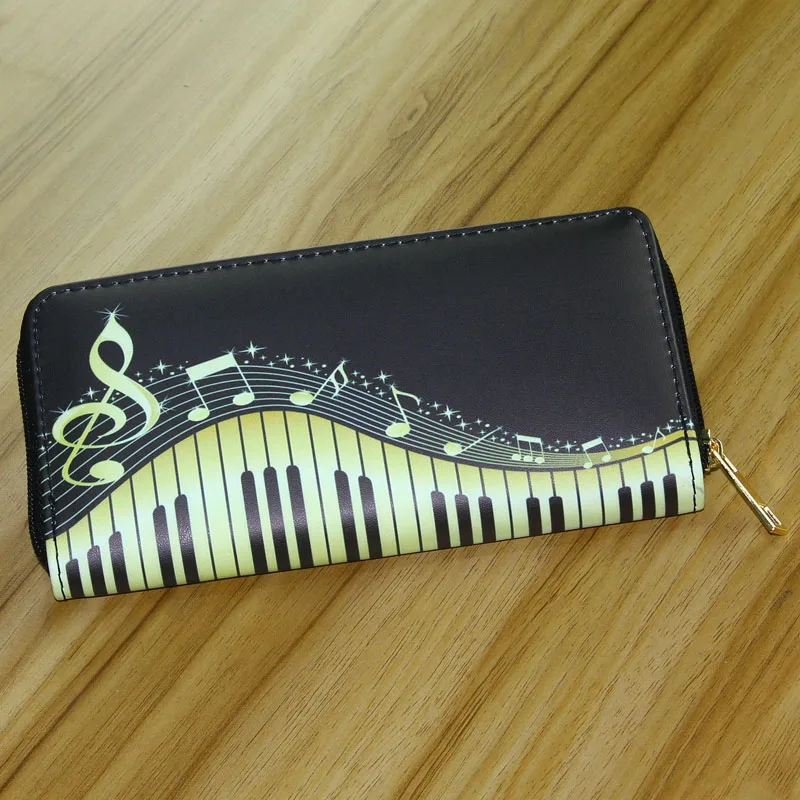 Lady Zipper Purses Women Wallets Piano Music Notes Money Bag Card ...