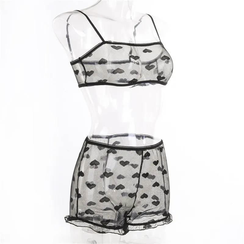 Hirigin Sexy Women Lace Tulle Lingerie Set Ruffle Sleepwear Babydoll ...