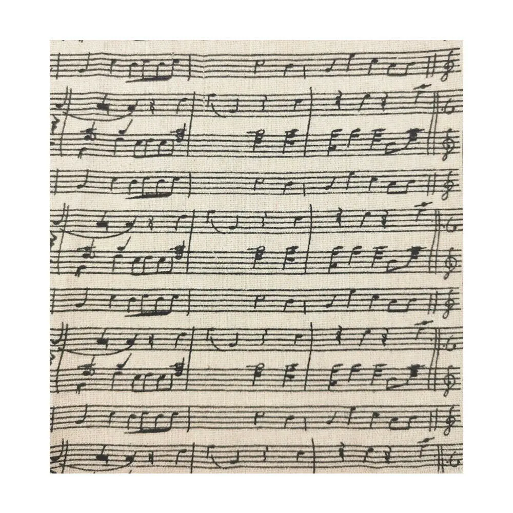 1PC-Classic-Black-Musical-Note-Music-Staff-Printed-Cotton-Linen-Fabric ...