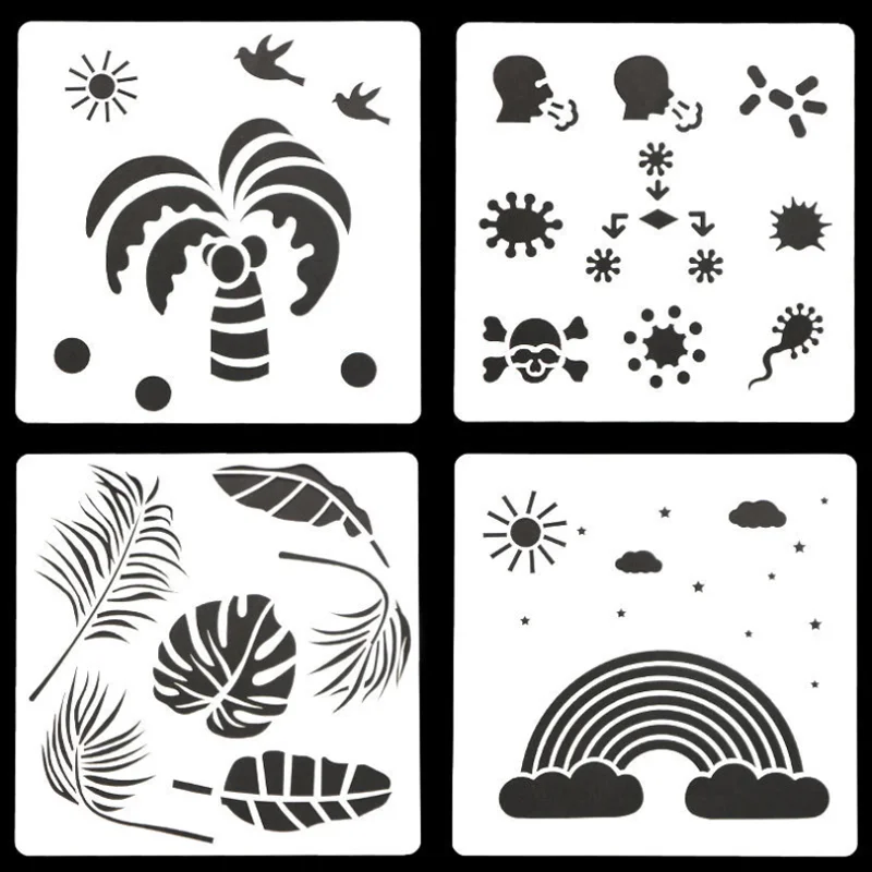 Painting Many Sizes Coconut Reusable Stencil Visual Arts etna.com.pe