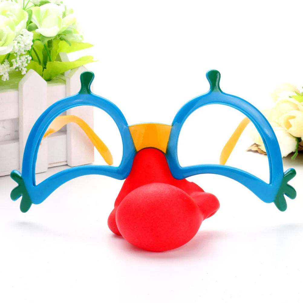 3 Pcs Funny Party Eyeglasses Creative Clown Glasses Red Nose Blue Frame ...