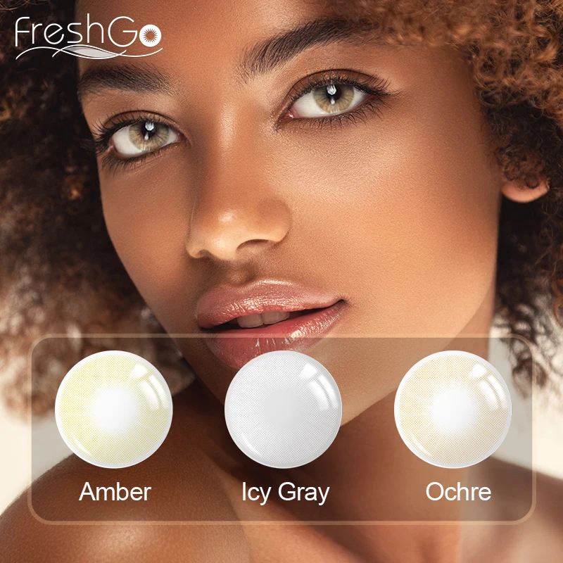 Freshgo Color Contact Lenses With Diopters 2pcs Yearly Hidrocor Natural ...