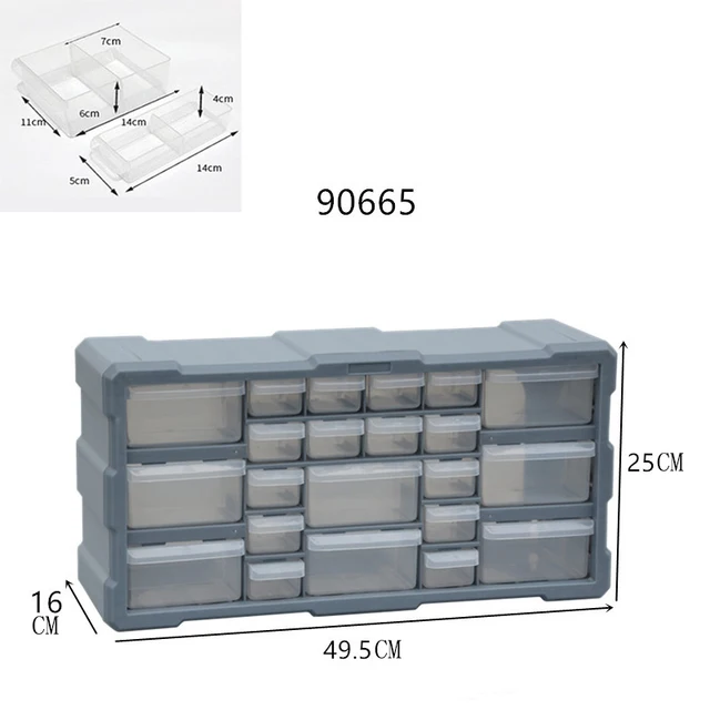 Multi-grid Drawer Type Parts Box Wall-mounted Combined Component Tool ...
