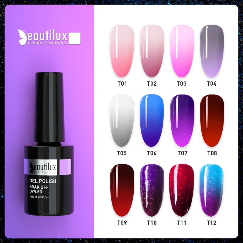 Beautilux Thermo Nail Gel Polish Thermal Temperature Color Changing ...
