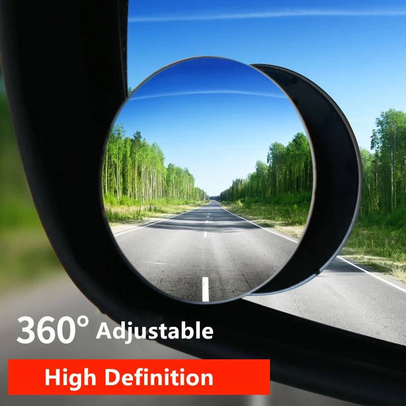 1/2pcs Hd 360 Degree Wide Angle Adjustable Car Rear View Convex Mirror ...