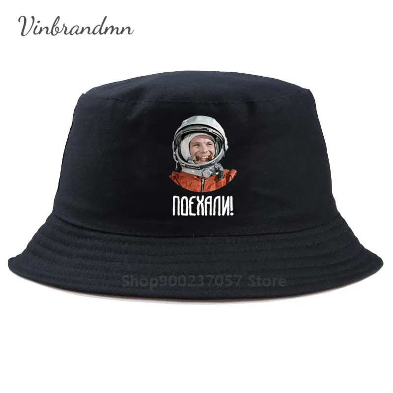 USSR CCCP Astronaut Yuri Gagarin Cyrillic Printed Panama Bucket Hat ...