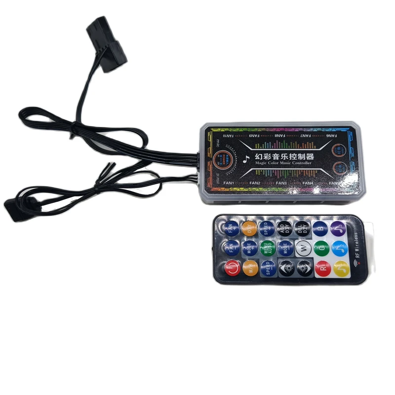Magic-color-music-controller-fan-hub-remote-support-6pin-RGB-fan-and ...