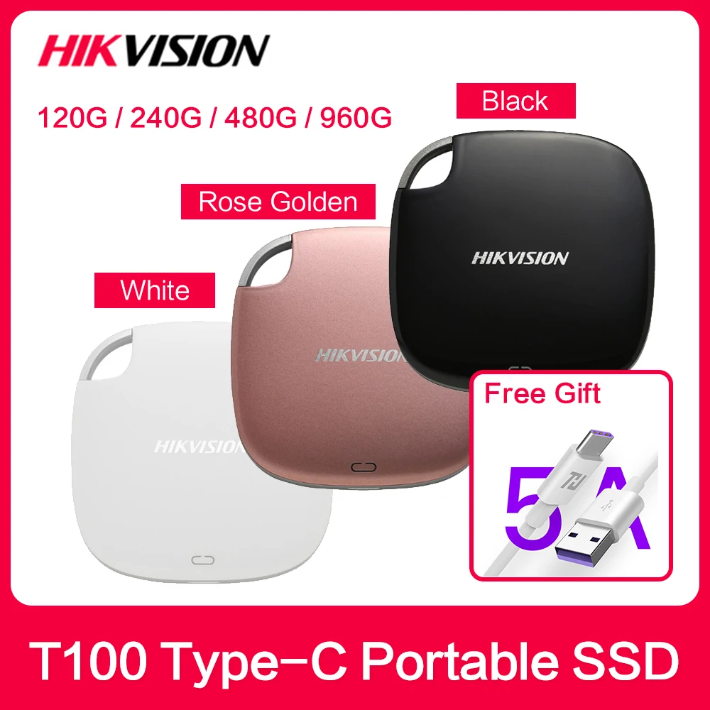 HIKVISION T100 Portable External SSD 120GB 240GB 960GB SSD USB3.1 Type ...