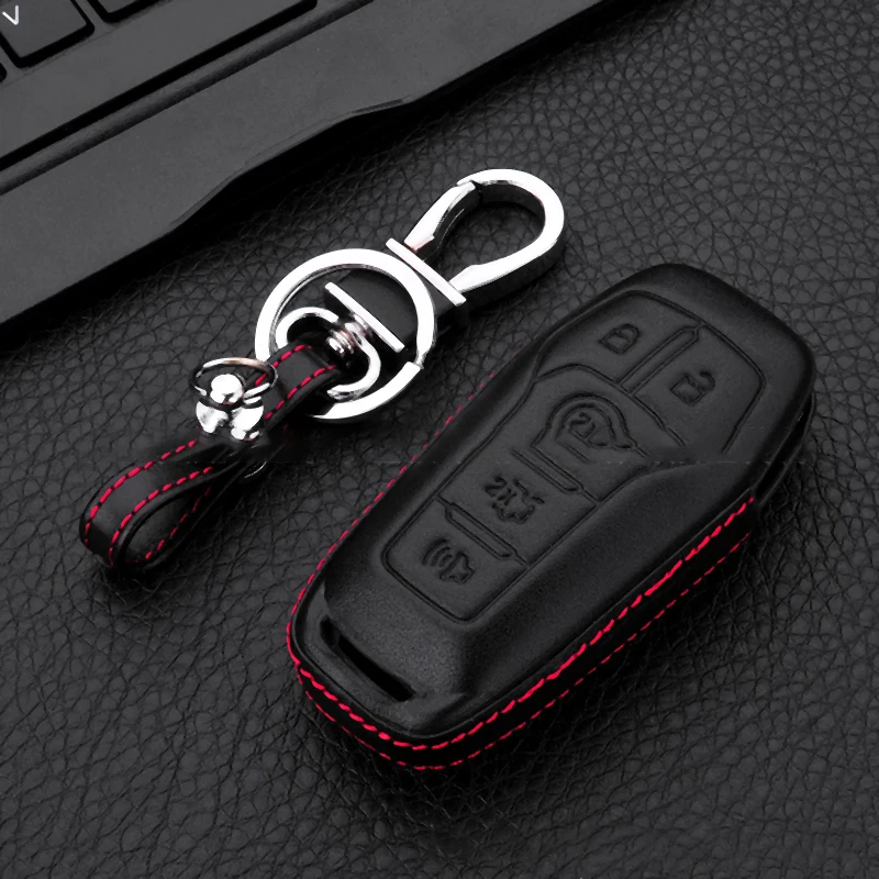 Leather-Car-Key-Case-For-Ford-Edge-Explorer-Fusion-Mustang-F-150-F-450 ...