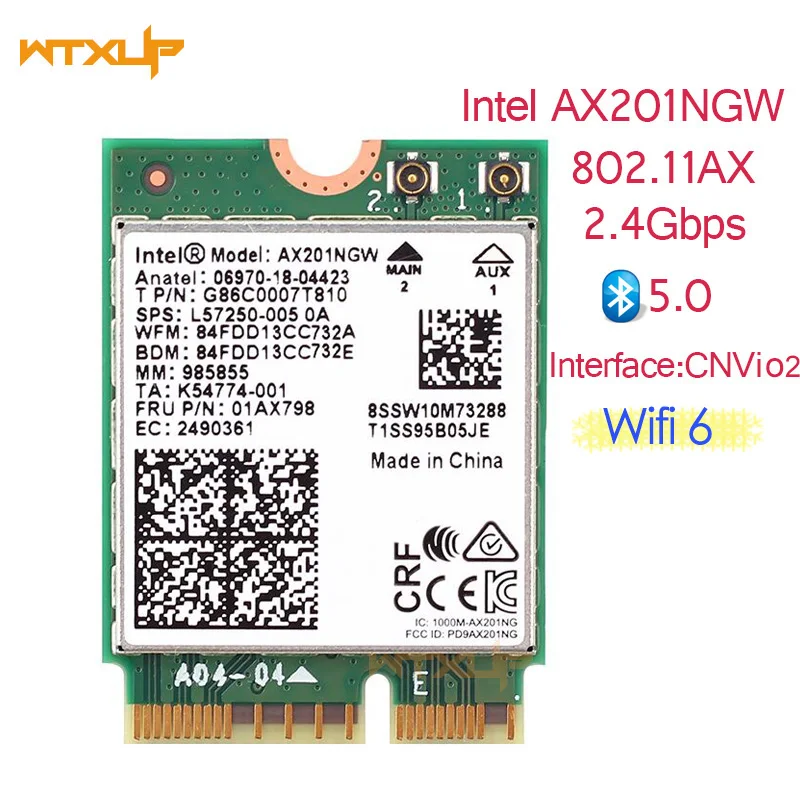 Wi Fi 6 Intel AX201 M2 Key E CNVio2 Wifi Card Dual Band 2974Mbps ...