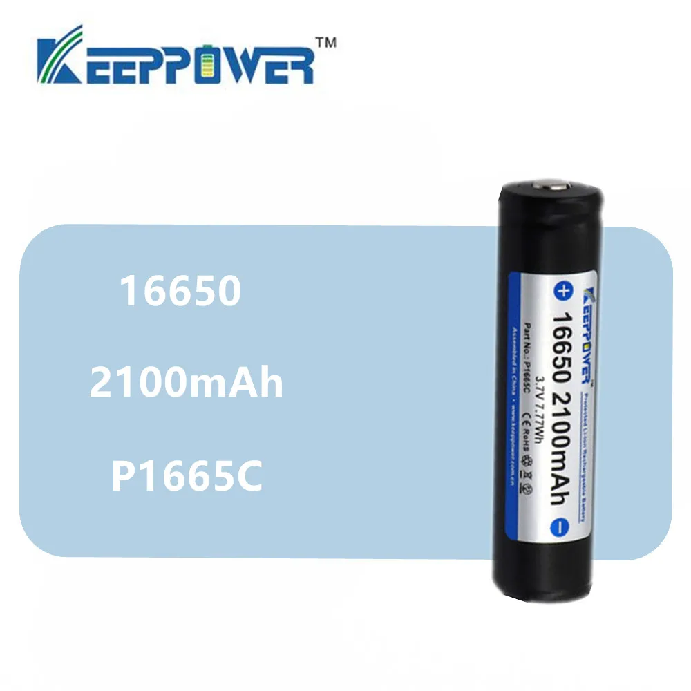 1pcs original KeepPower 16650 battery 2100mAh protected batteries ...