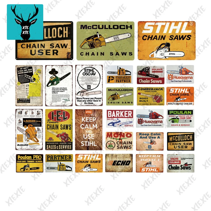 Placa de Metal de fábrica de motosierra Retro, letrero de molino de ...