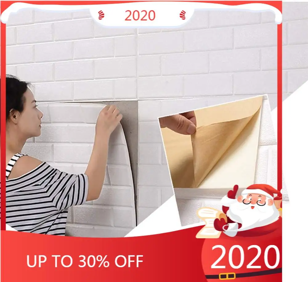 3D Brick Wall Sticker White Pe Foam Wall Stickers Self Adhesive Wall ...